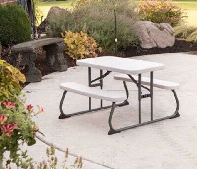 Lifetime Brand Folding Picnic Table Benches Steel Frame - Metzger ...