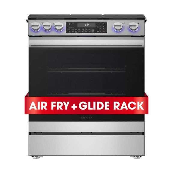SHARP - 30 in. 5 Burners Slide-In Gas Range in Stainless Steel with Air ...