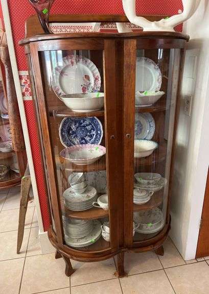 Double Curved Glass China Curved Glass Curio Cabinet, 34x15x60 ...