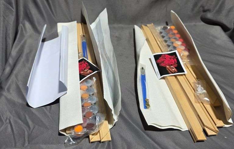 2 – Paint-By-Numbers Kit with Canvas, Paints, Brushes, Wood Frame, 22 ...