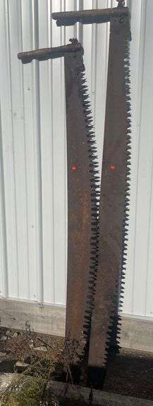 2 Two-Person Crosscut Saws with Metal Blades and Wooden Handles 75 ...