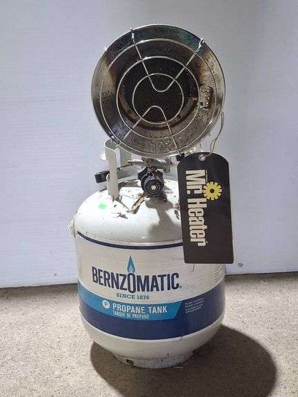Bernzomatic Propane Tank With Mounted Mr. Heater Radiant Heat Lamp 27 ...