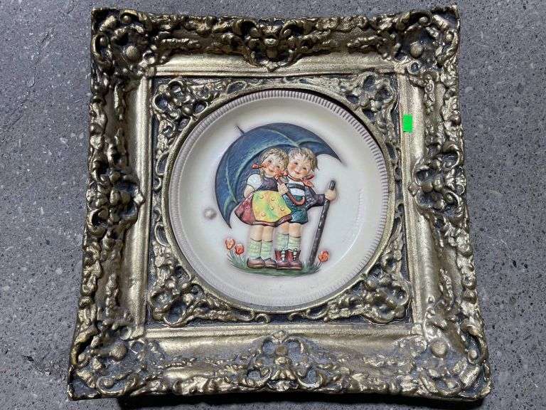 1975 M.I. Hummel Goebel Collector’s Plate with Gilded Frame 16”x16 ...