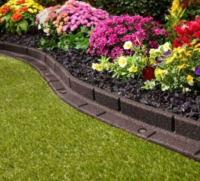 GroundSmart 4′ Brown Roman Brick Rubber Landscape Edging, 2pk - Metzger ...