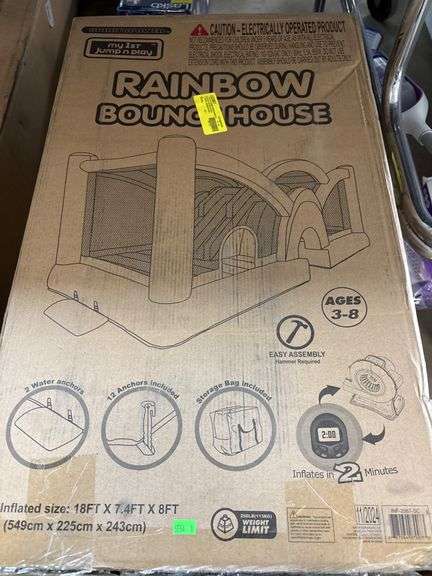 Inflatable Jump ‘n Play Rainbow Bounce House 18Ft X 7.4Ft X 8Ft ...