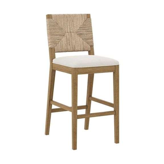 NATHAN JAMES - Beacon 29 in. Bohemian Boucle Upholstered Wood Bar ...