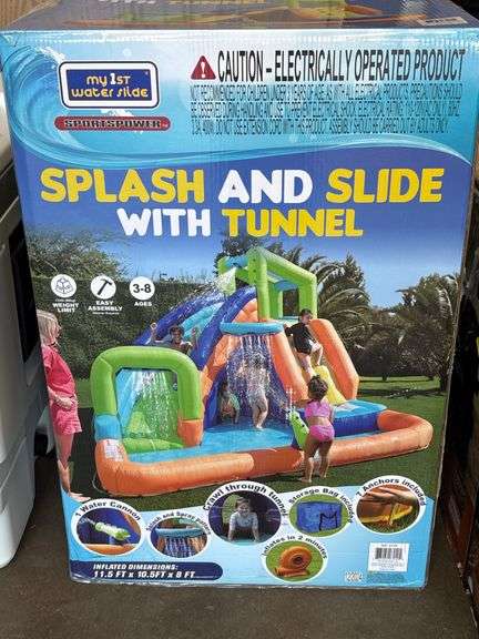Inflatable Splash and Slide With Tunnel 11.5FT X 10.5FT X 8FT - Metzger ...