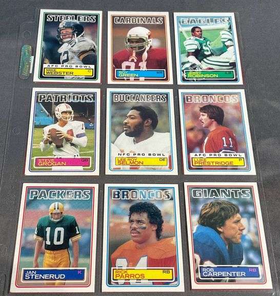 18 – 1983 Topps Football Trading Cards Featuring Various NFL Players ...