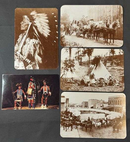 (5) Native American Related Postcards Inc. Old West Collection Series ...