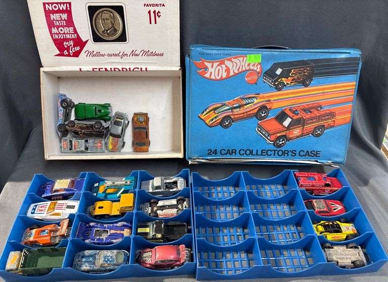 Hot Wheels, Matchbox, and Corgi Diecast Cars with Carrying Cases, 6 ...