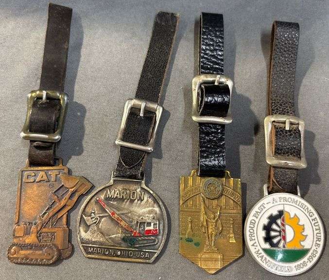 4 Watch Fobs with Leather Straps and Metal Elements: Cat & Marion Ohio ...