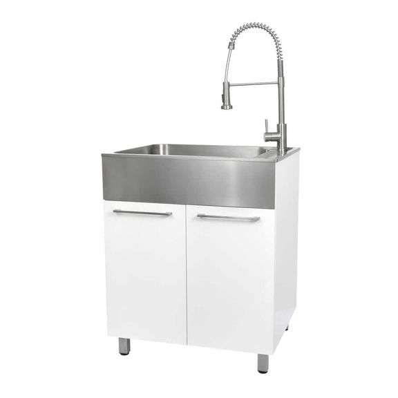 PRESENZA - All-in-One 28 in. x 22 in. x 33.8 in. Stainless Steel Drop ...