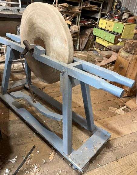 Stone Grinding Wheel on Homemade Cart 62x30x18-In., 25-In. - Metzger ...