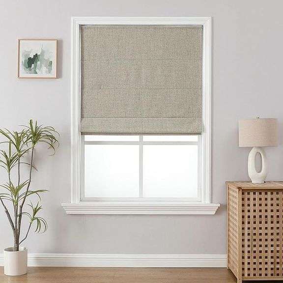 JOYDECO - Cordless Roman Shades, Linen Fabric Window Blinds, Thermal ...