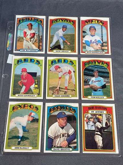 16 – 1972 Topps Baseball Trading Cards Inc. Grant Jackson, Steve Arlin ...