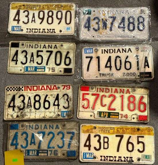 8 – Indiana License Plates Collection, Various Years & Types - Metzger ...
