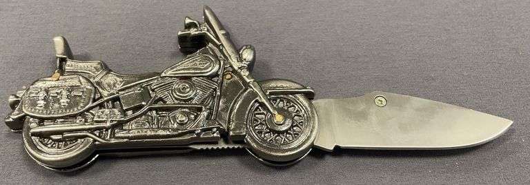 Motorcycle Shaped Collectible Single Blade Pocket Knife in Case with ...