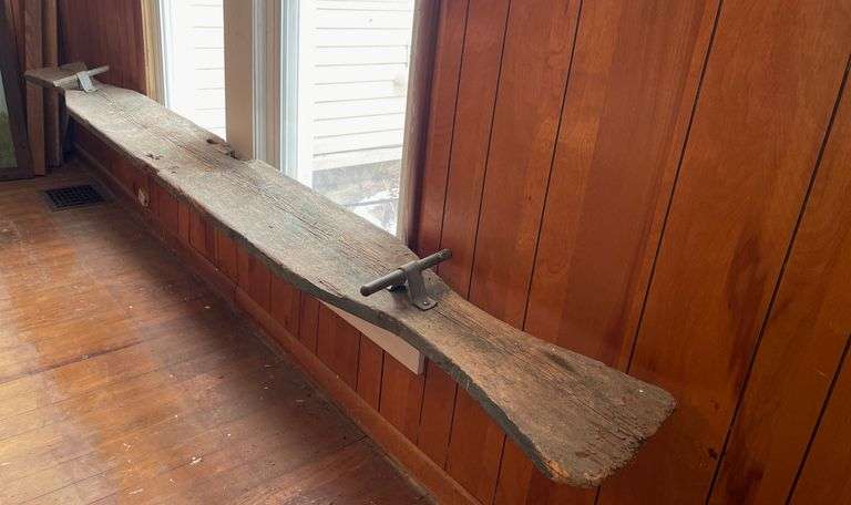 Rustic Teeter Totter Board with Metal Handles & Old Paint, buyer to ...