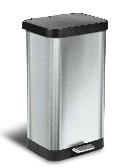 Glad 20 Gallon Stainless Steel Step on Kitchen Trash Can - Metzger ...