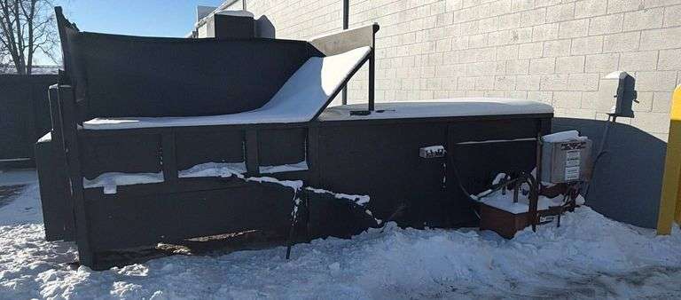 Galbreath industrial compactor with metal frame, enclosed control panel ...