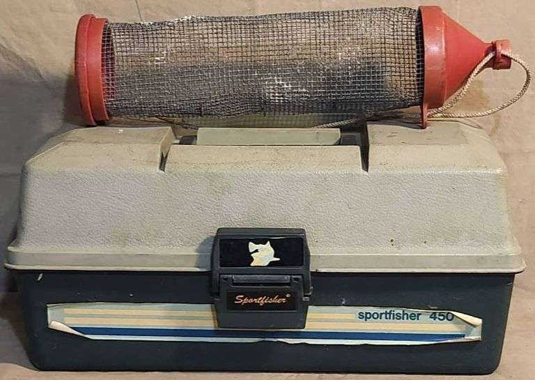 Sportfisher 450 Tackle Box with Red Cricket Basket and Contents ...