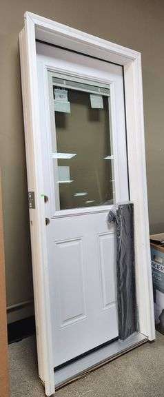 Prehung left inswing exterior door with half interior blinds 31″ x 80 ...