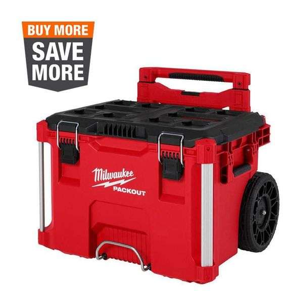 MILWAUKEE - PACKOUT 22 in. Rolling Modular Tool Box Low Profile Handle ...