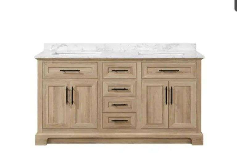 Home Decorators Collection Doveton 60 in. Double Sink Freestanding ...