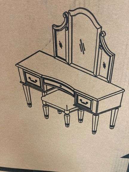 B743-22 Vanity Table with Mirror by Signature Design by Ashley-has ...