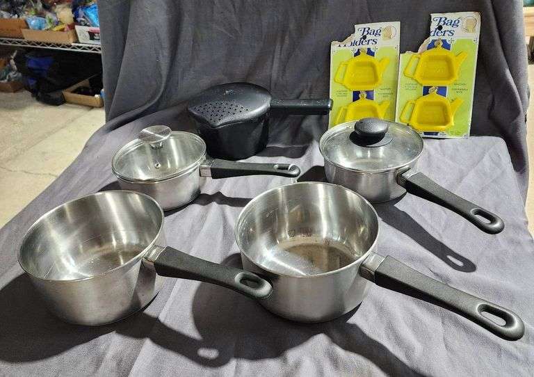 Stainless Steel Cookware with Plastic Teapot Bag Holders and The ...