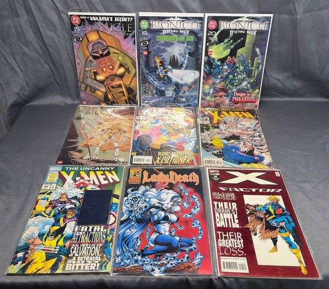 9 Comic Book Collection Featuring Marvel & DC Titles, Prices $1.25 – $2 ...
