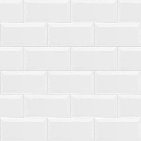 Satori Hudson Brilliant White Beveled 3-in x 6-in Glossy Ceramic Subway ...