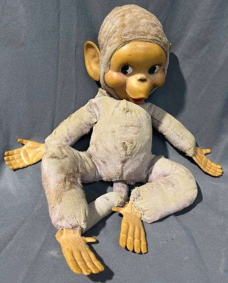 Fabric Monkey Doll with Plastic Hands, Feet, and Head, 12″ - Metzger ...