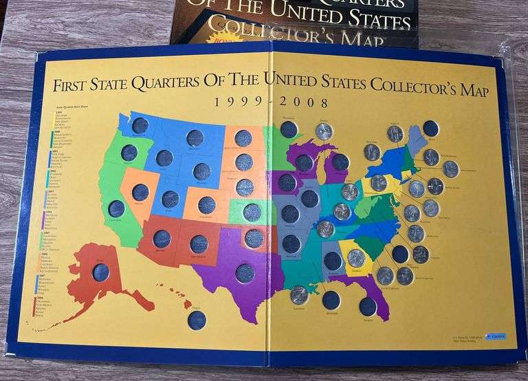 1999-2008 First State Quarters Of The United States Collector’s Map ...