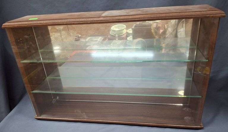Glass Display Case with Wood Frame and Two Shelves 19.5″x4″x12 ...