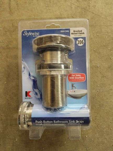 Stylewise by Keeney Push Button Bathroom Sink Drain, Brushed Nickel ...