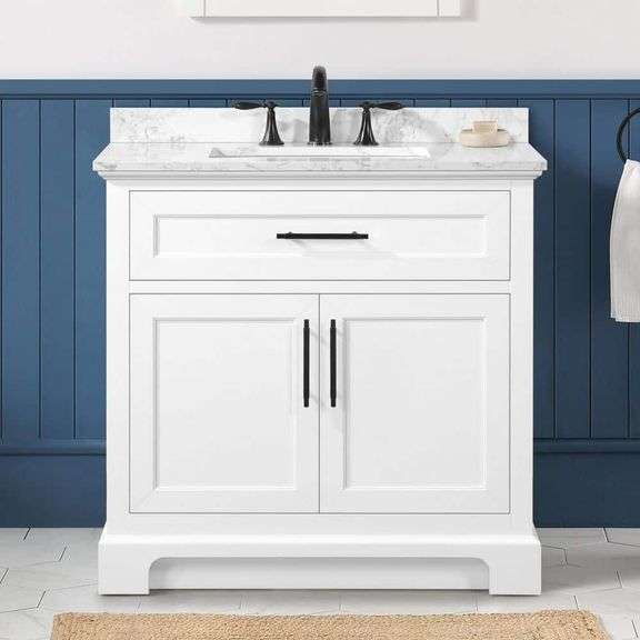 HOME DECORATORS COLLECTION - Doveton 36 in. Single Sink Freestanding ...