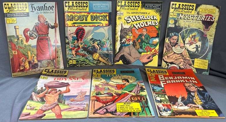 7 Classics Illustrated Comics Inc. “Julius Ceasar”, Price Range $.10 ...