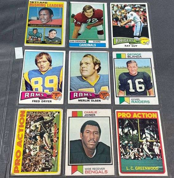9 Football Trading Cards Featuring NFL Players and One Actor Inc. Ray ...