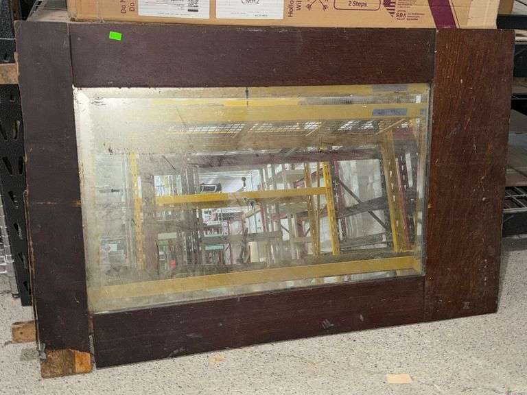 Rectangular Mirror With Dark Wooden Frame & Keyhole Detail 27” x 44 ...