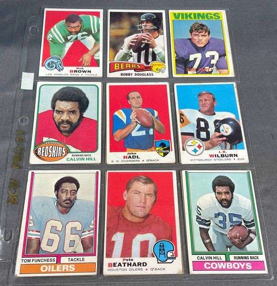18 – 1970s NFL Player Trading Cards inc. Calvin Hill, Tom Funchess ...