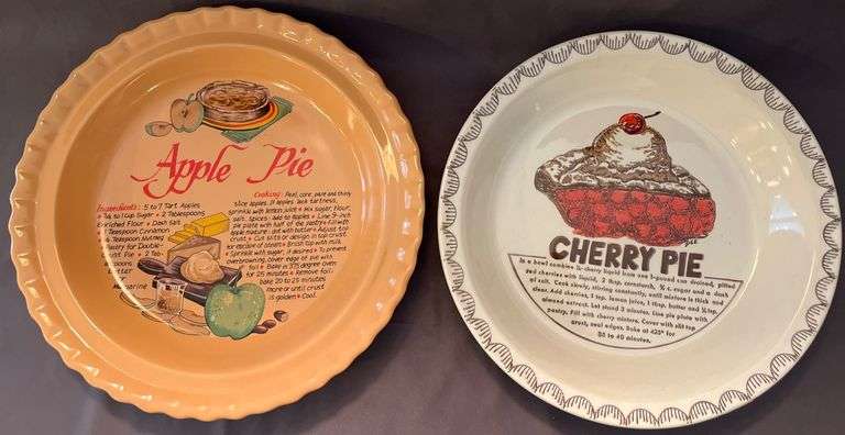9” Ceramic Pie Plates with Apple and Cherry Pie Recipes - Metzger ...