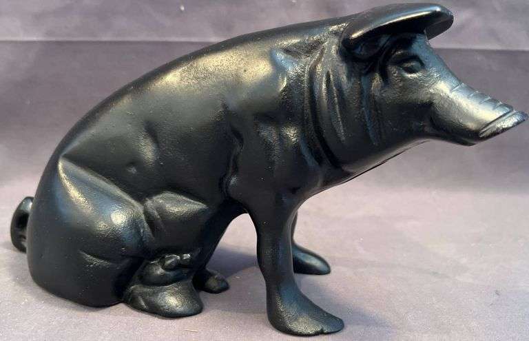 Cast Iron Pig-Shaped Coin Bank, 8″ - Metzger Property Services, LLC