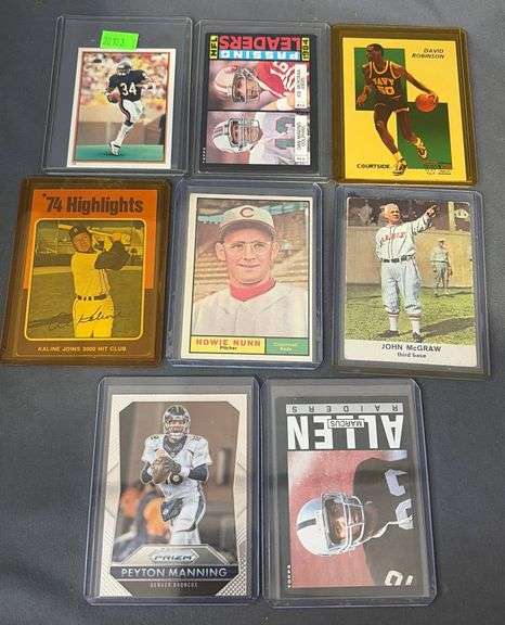 8 Sports Trading Cards Featuring Football, Basketball, and Baseball ...