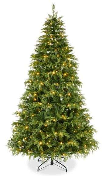 Best Choice Products 7.5ft Pre-Lit Cedar Cypress Christmas Tree w ...