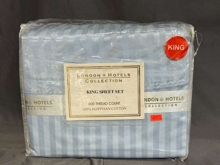London Hotels Collection King Sheet Set, 600 Thread Count, 100% ...