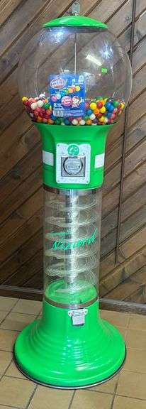 Green Beaver Gumball Vending Machine with Key and Gum Balls, 58” Tall ...