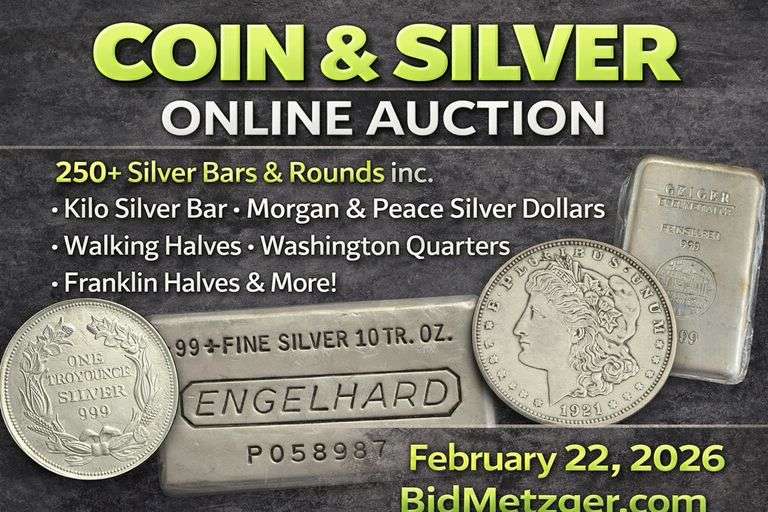 02.22.26 -- Metzger Silver Sunday Online Coin Auction! -- 250+ Silver ...