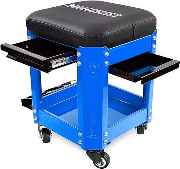 OEMTOOLS - Blue Workshop Creeper Seat, Rolling Stool with Tool Storage ...