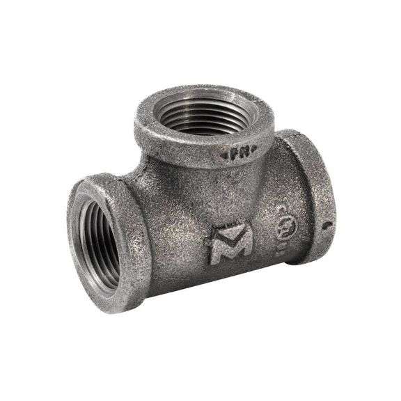 SOUTHLAND - 3/4 in. Black Malleable Iron FIP x FIP x FIP Tee Fitting ...